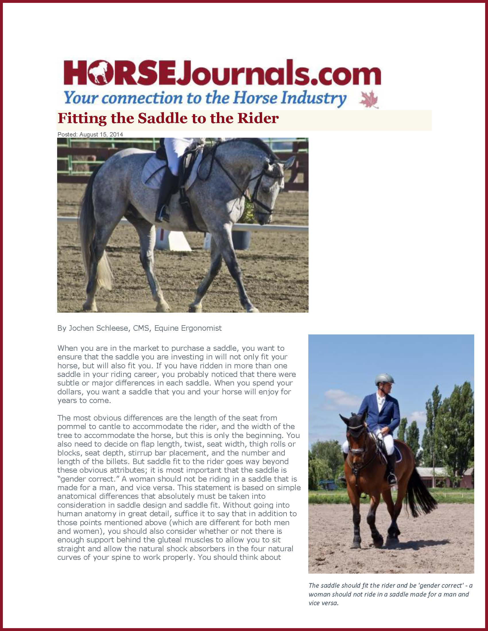 Fitting the Saddle to the Rider • Schleese