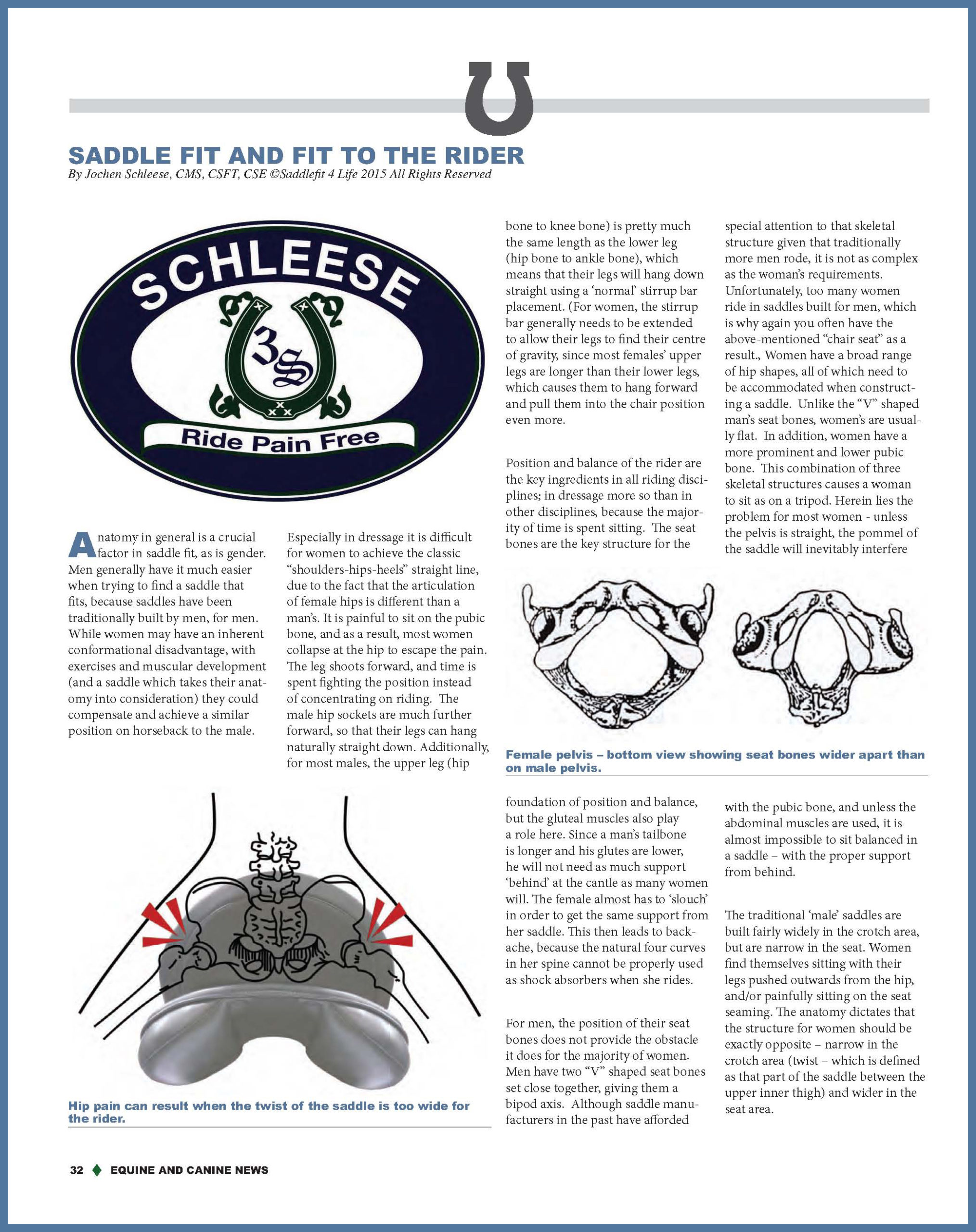 Saddle Fit and Fit to the Rider • Schleese