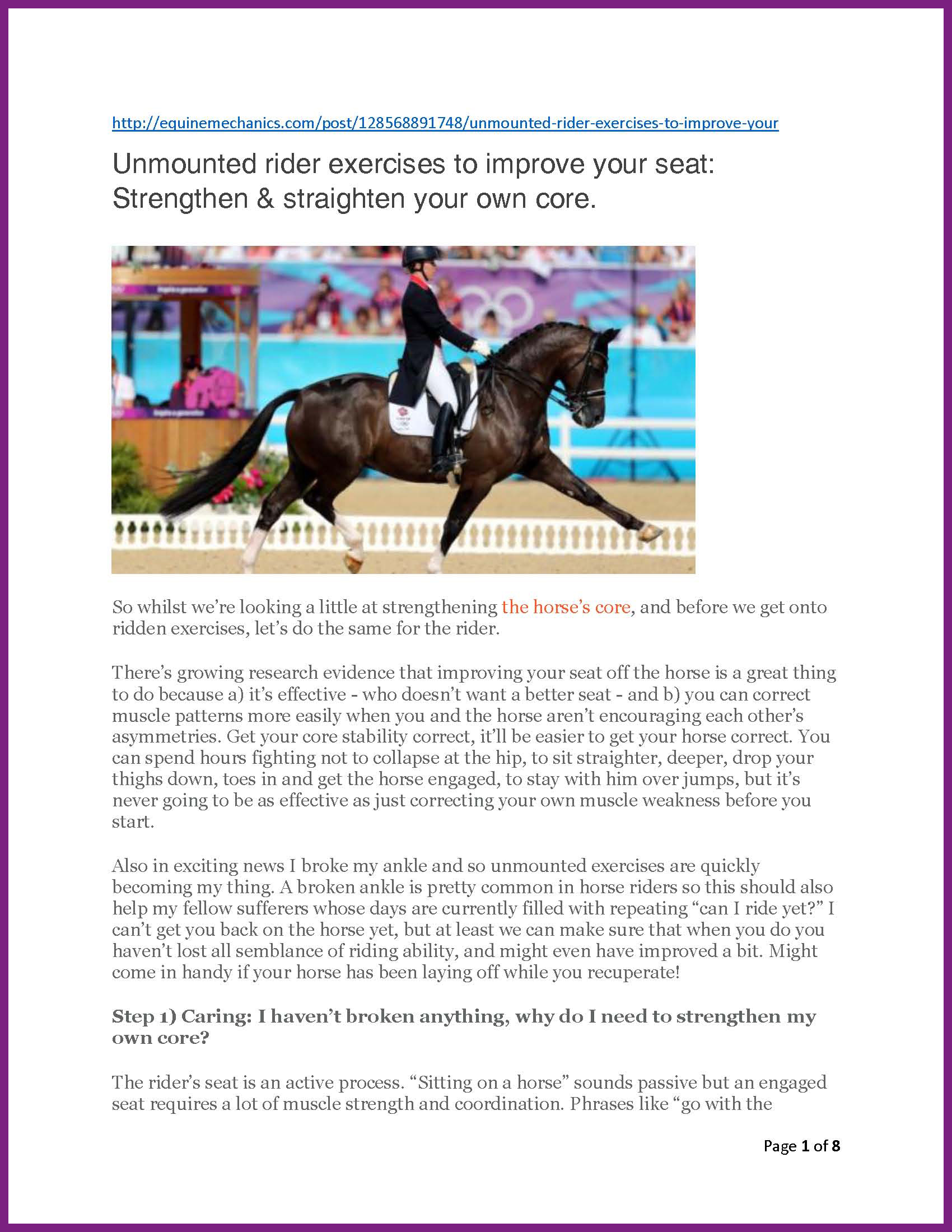 Unmounted Rider Exercises to Improve Your Seat: Strengthen and ...